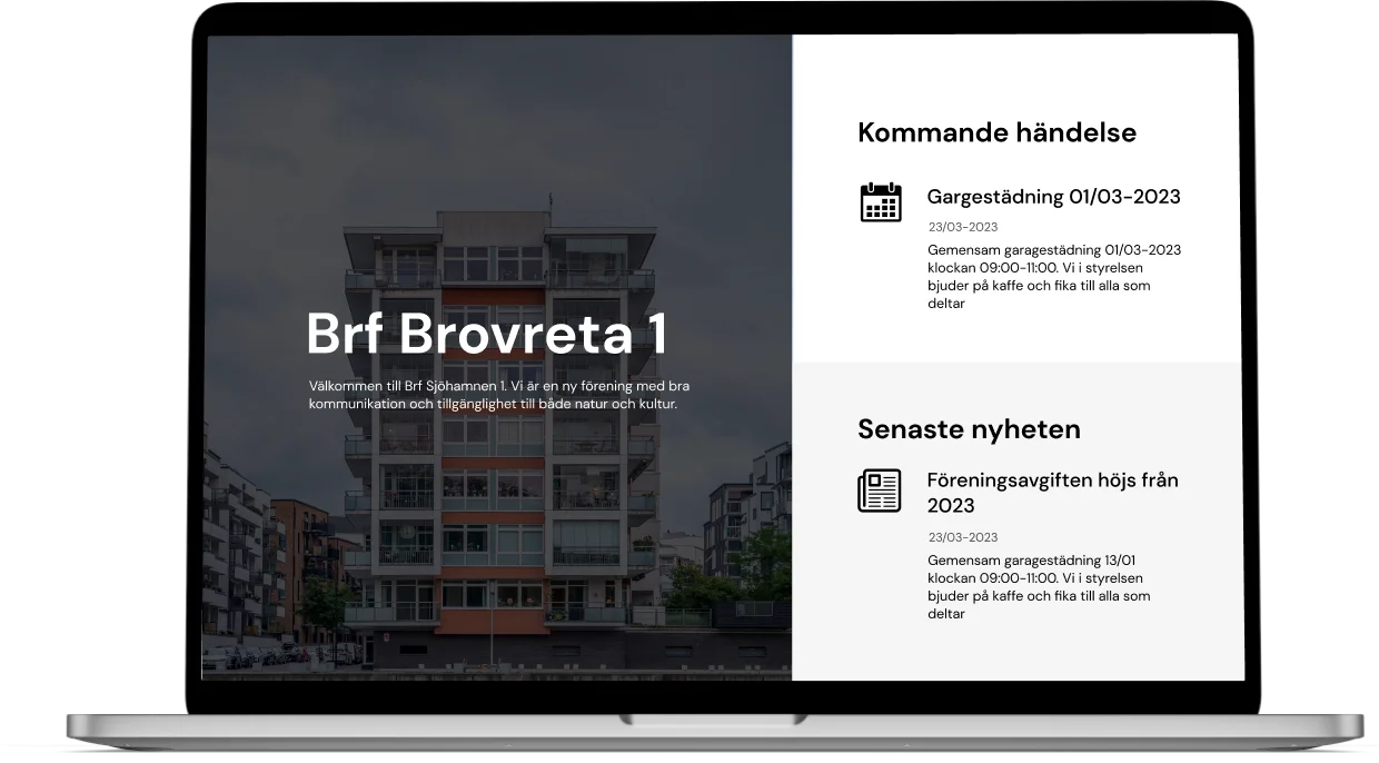Hemsida till din brf | Vi sköter allt webbarbete.